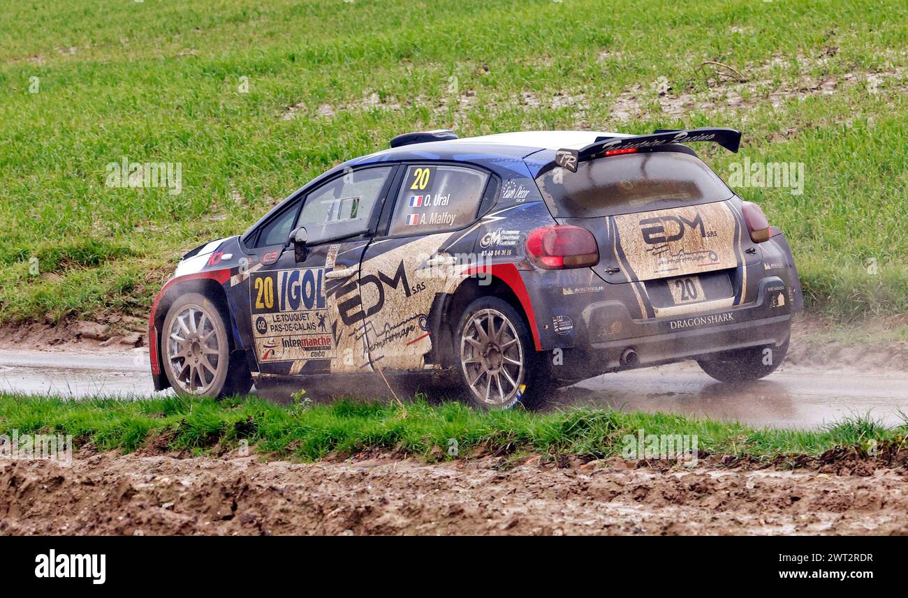 15 March 2024. St Denoeux, Pas de Calais, France. The 64th Rallye du ...
