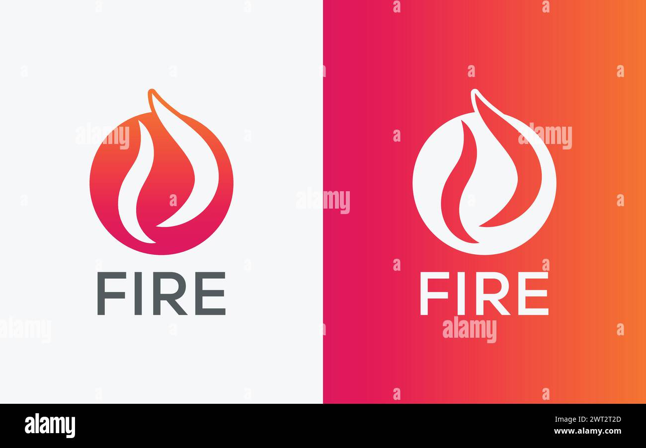 Minimalist Fire flame vector logo. Modern colorful Bonfire vector logo ...