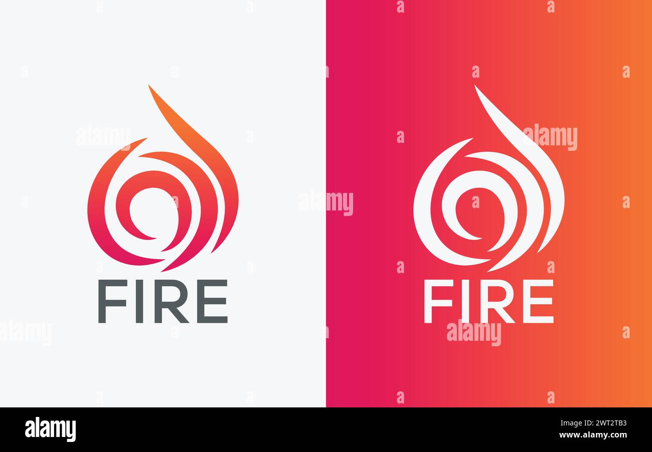 Minimalist Fire flame vector logo. Modern colorful Bonfire vector logo ...