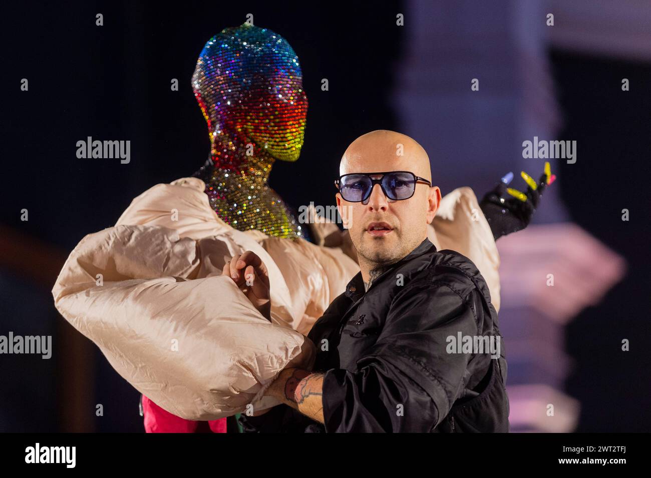 London, UK. 15 March 2024. Francesco Colucci performs a live dressing ...