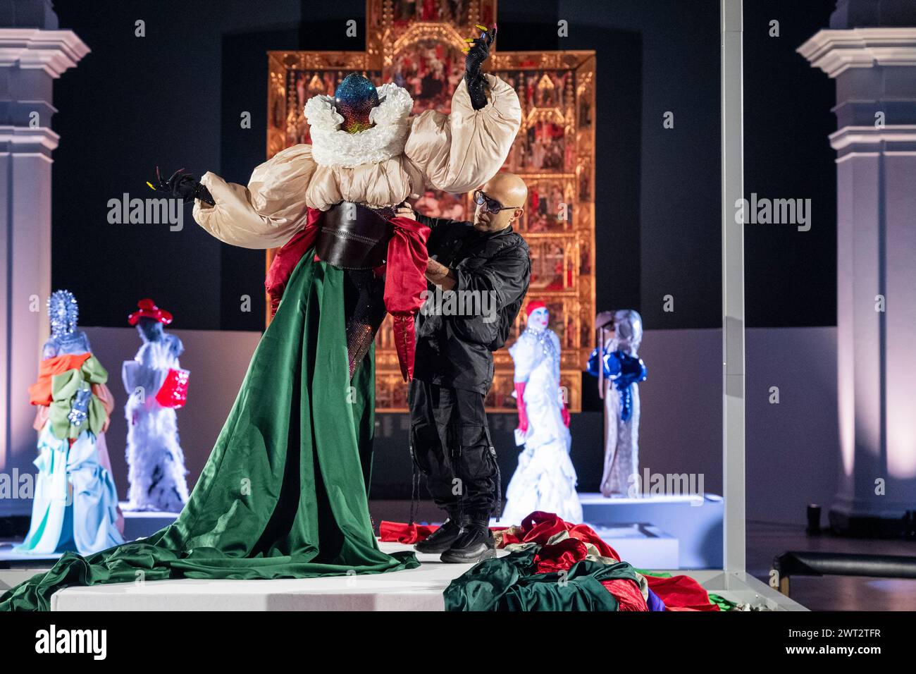 London, UK. 15 March 2024. Francesco Colucci performs a live dressing ...