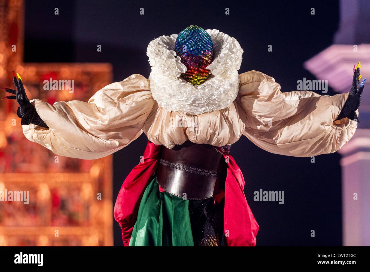 London, UK. 15 March 2024. Francesco Coluccia performs a live dressing ...