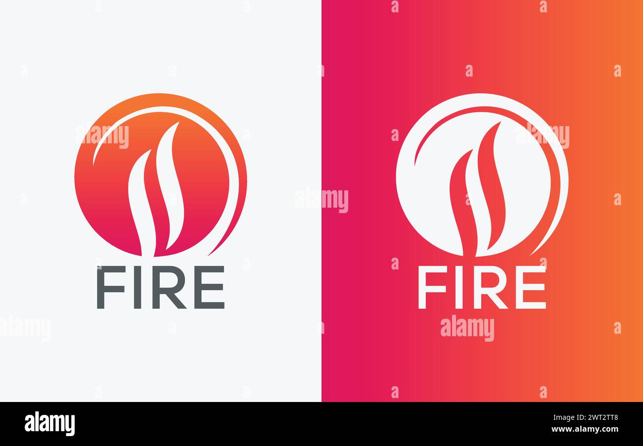 Minimalist Fire flame vector logo. Modern colorful Bonfire vector logo. abstract colorful Fire ...