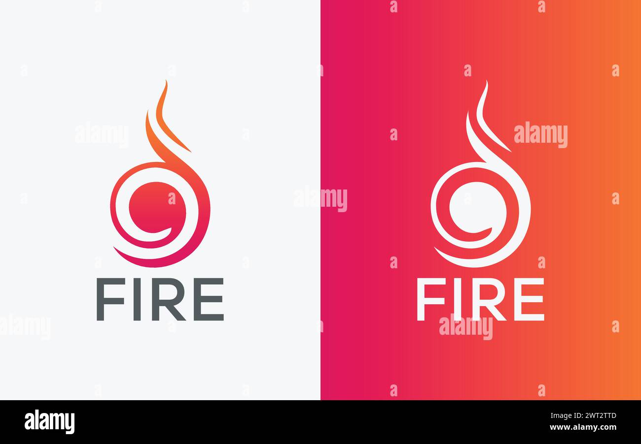 Minimalist Fire flame vector logo. Modern colorful Bonfire vector logo ...