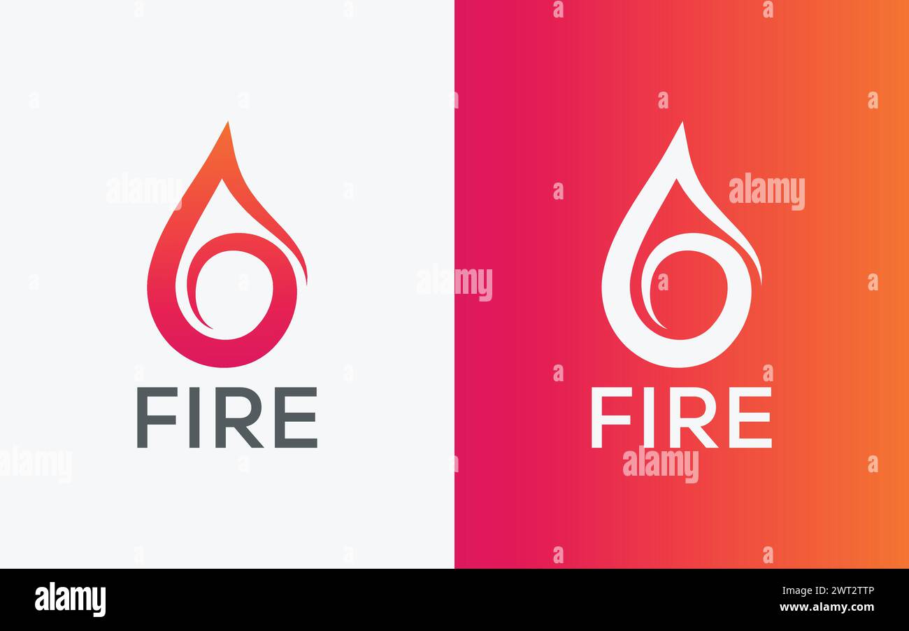 Minimalist Fire flame vector logo. Modern colorful Bonfire vector logo ...