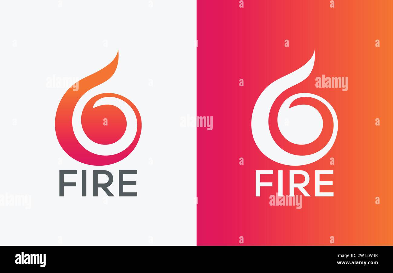 Minimalist Fire flame vector logo. Modern colorful Bonfire vector logo ...