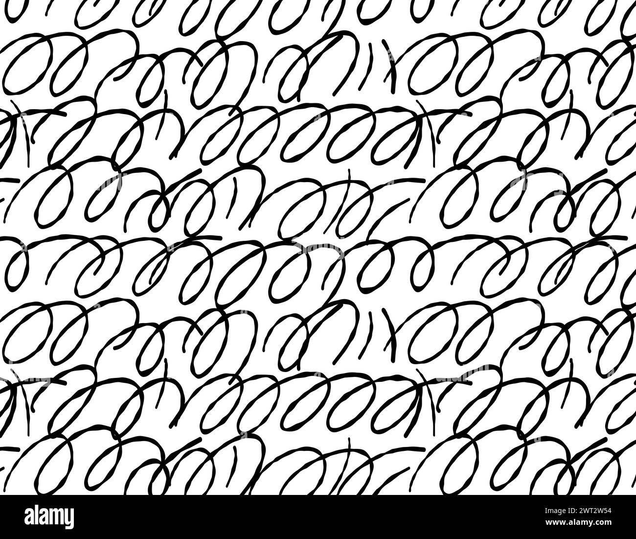 Brush curved and wavy lines vector seamless pattern on transparent ...