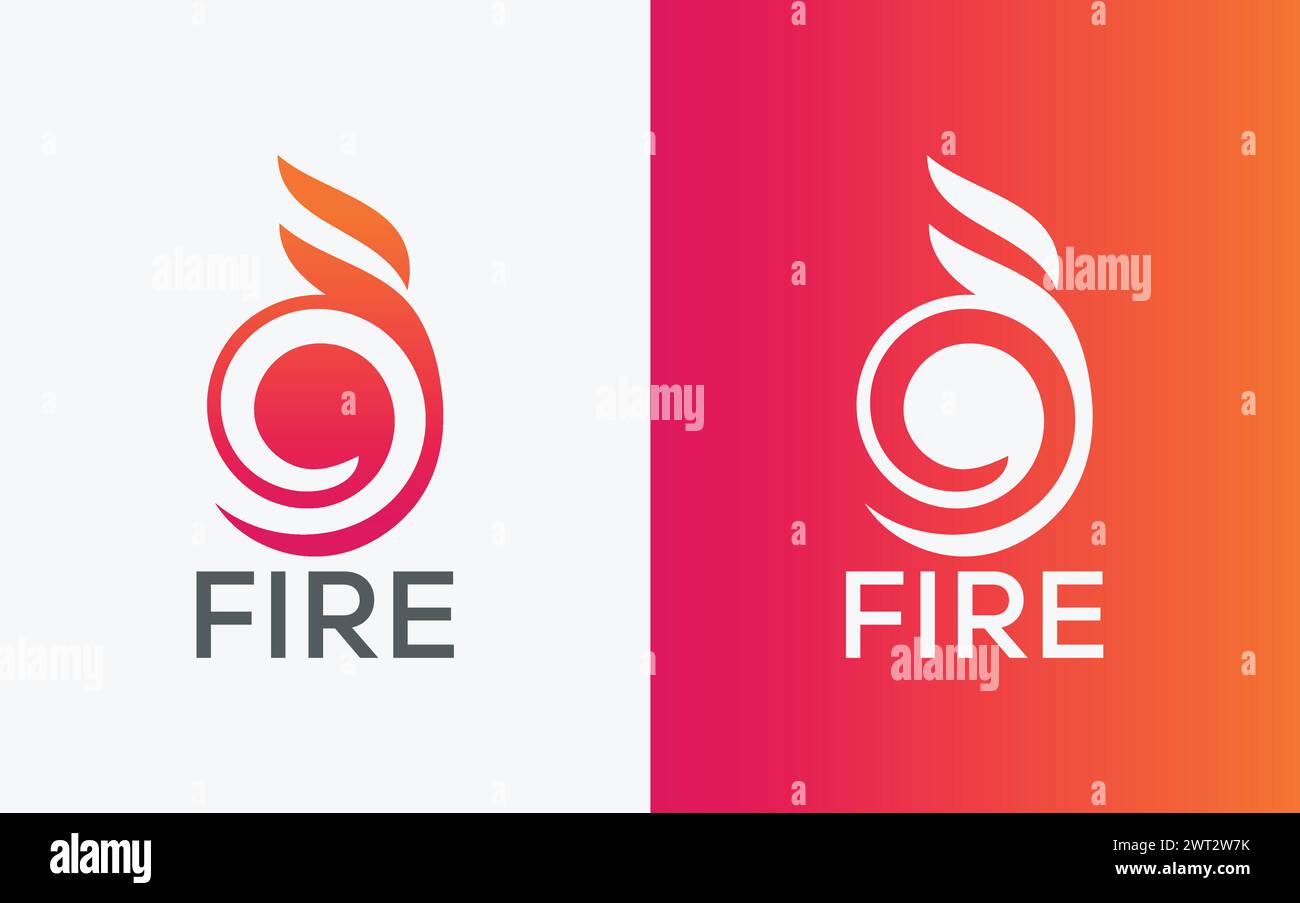 Minimalist Fire flame vector logo. Modern colorful Bonfire vector logo ...