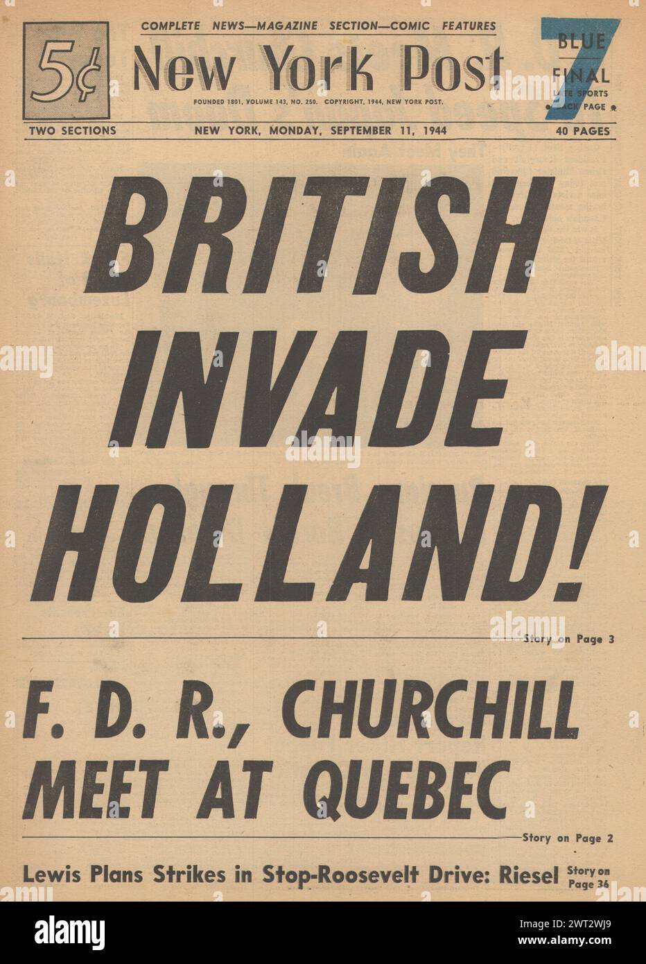 Churchill roosevelt quebec 1944 hi-res stock photography and images - Alamy