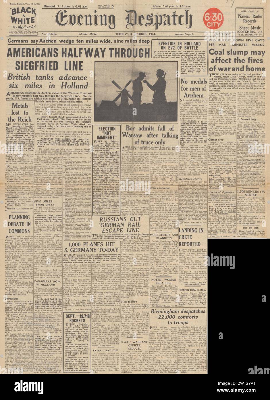 1944 evening despatch front page hi-res stock photography and images ...