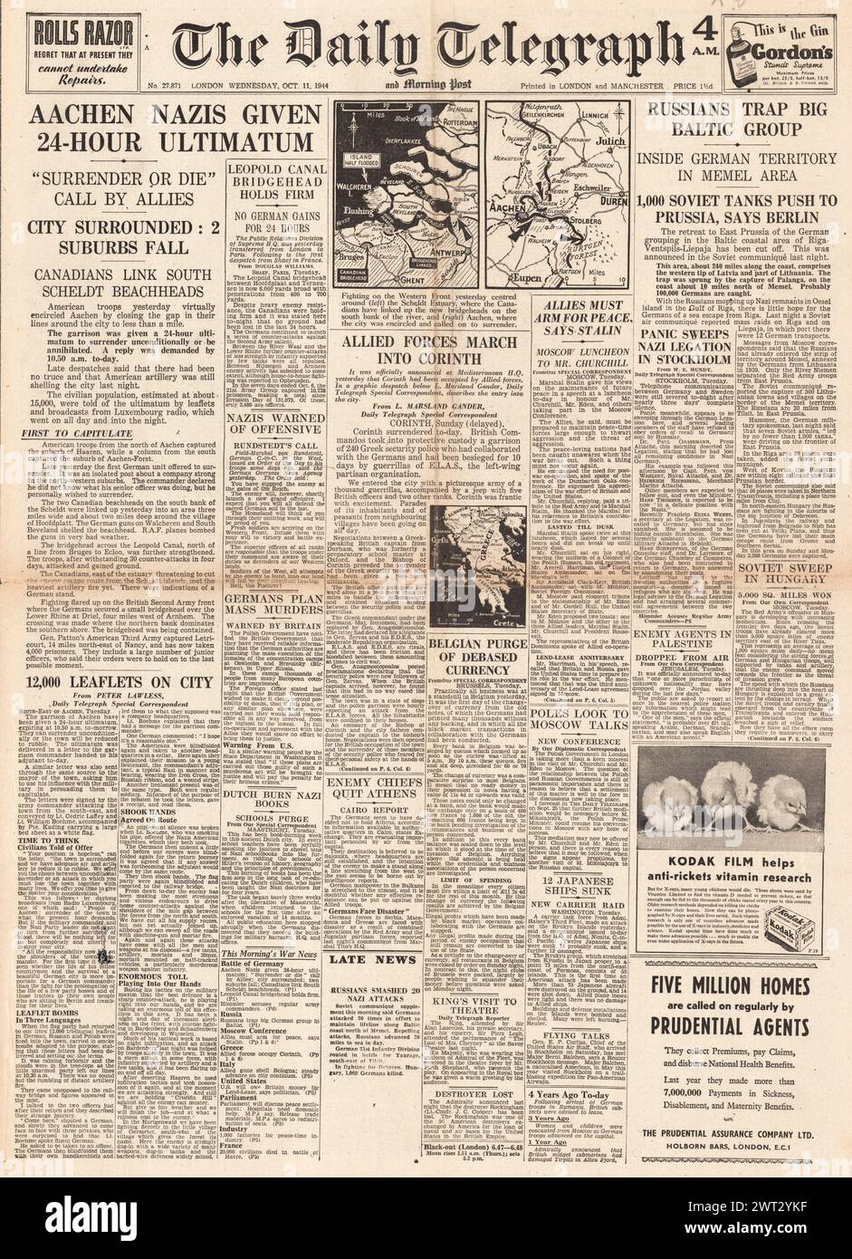 1944 newspaper front march hi-res stock photography and images - Alamy