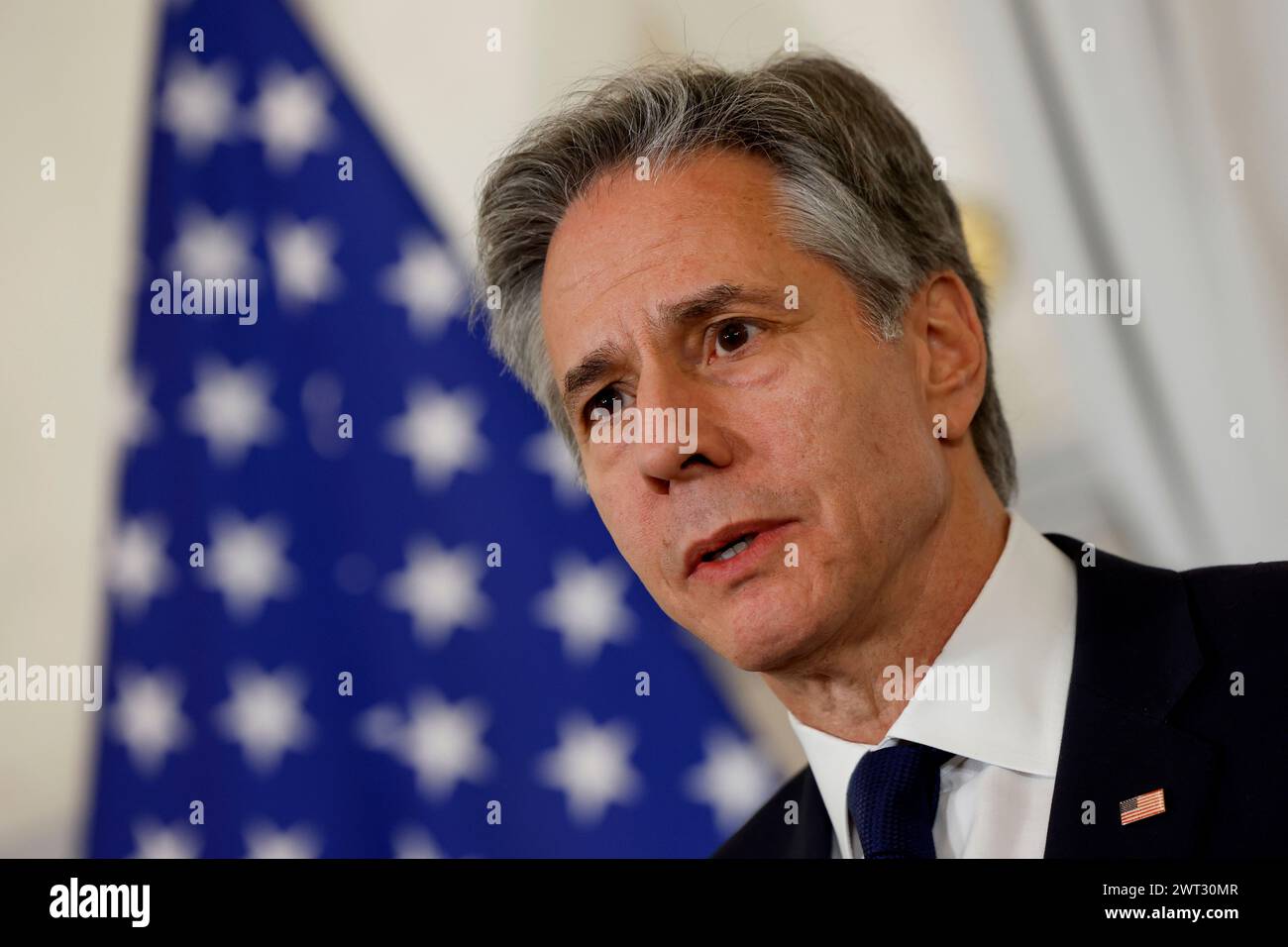 U.S. Secretary of State Antony Blinken speaks during a press conference ...
