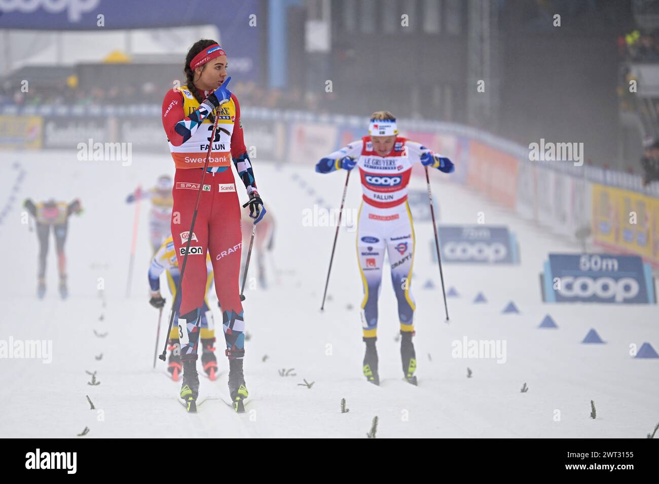 Norway's Kristine Stavaas Skistad wins the sprint final at the Skiing ...
