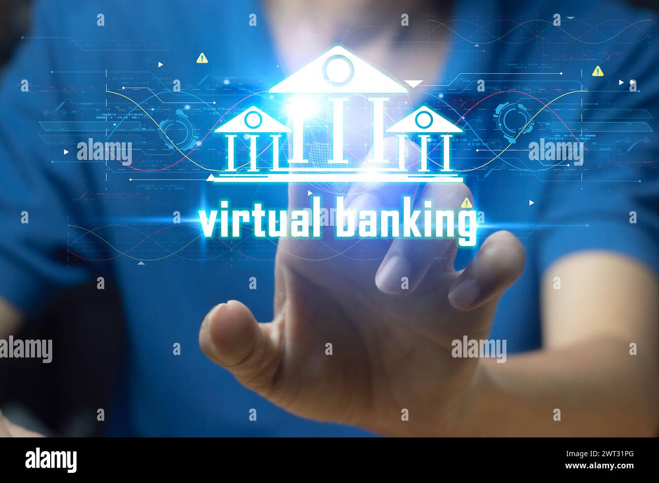 digital bank virtual bank online banking and digital money Human-facing digital virtual banking ...