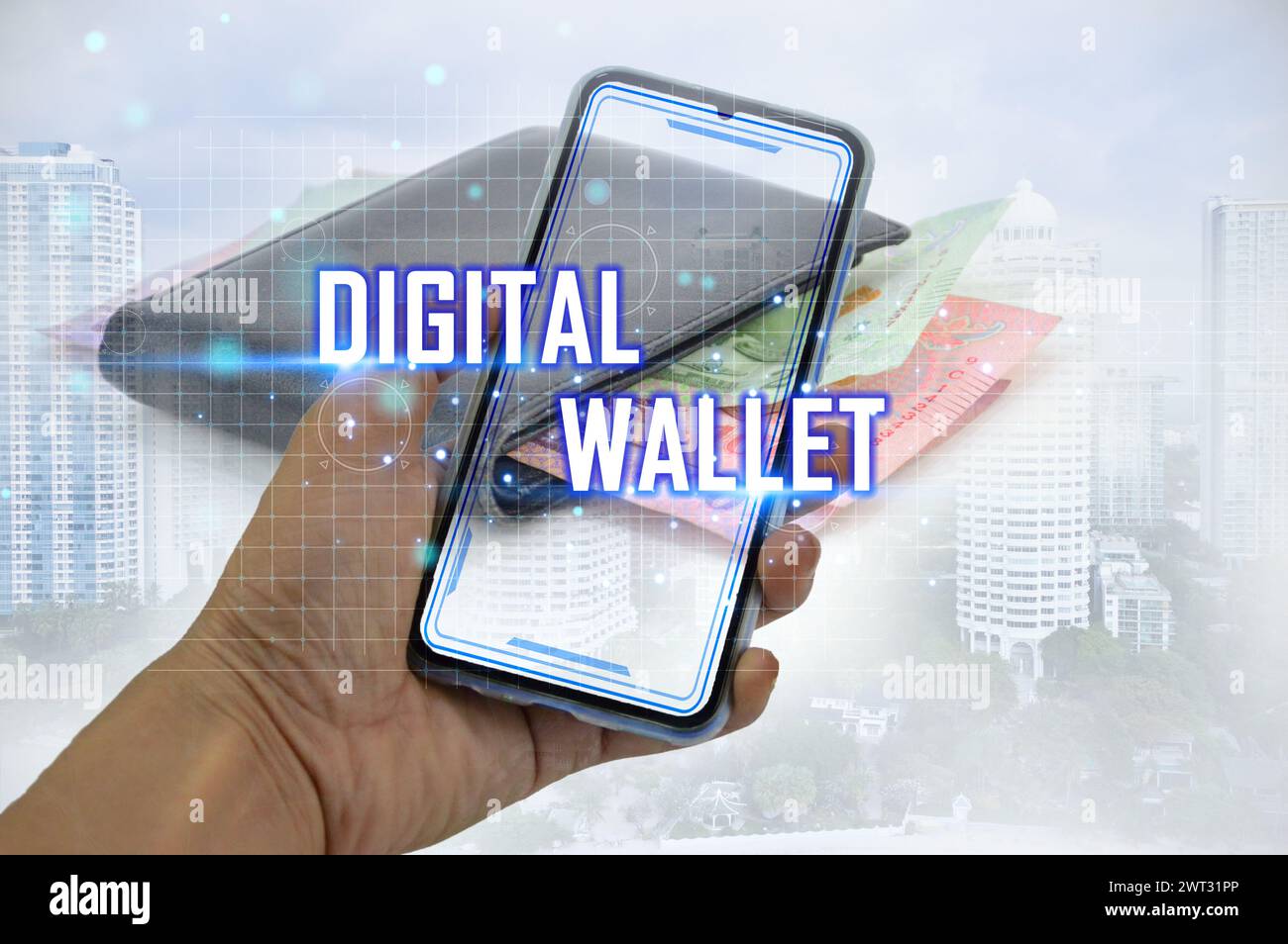 Digital Wallet concept that controls usage with blockchain and smart ...