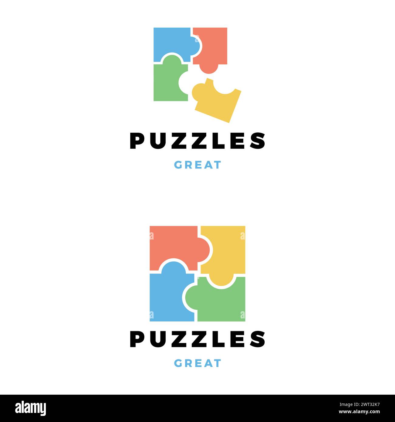 Set of Puzzle Icon Logo Design Template Stock Vector Image & Art - Alamy