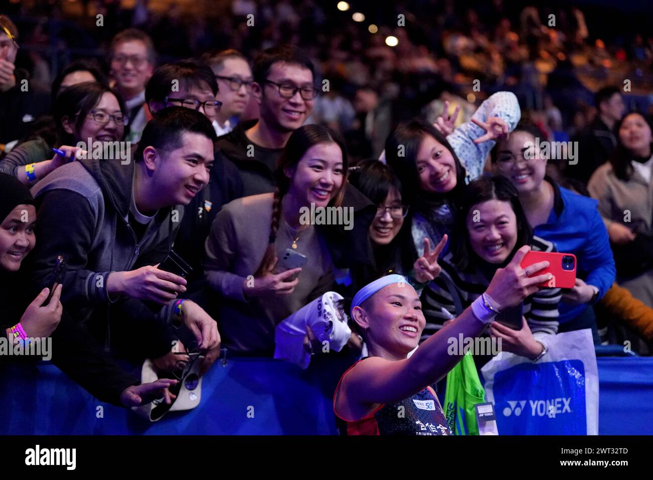 Chinese Taipei's Tai Tzu-Ying takes a selfie with fans following ...