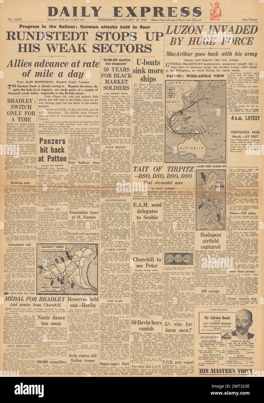 Front page 1945 us newspaper hi-res stock photography and images - Alamy