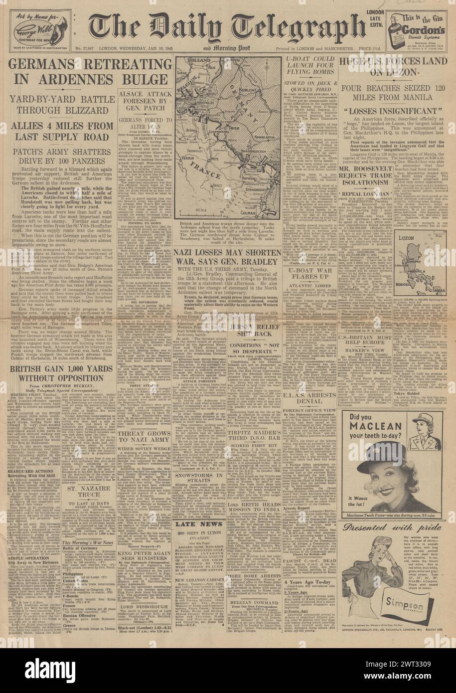 Front page 1945 us newspaper hi-res stock photography and images - Alamy