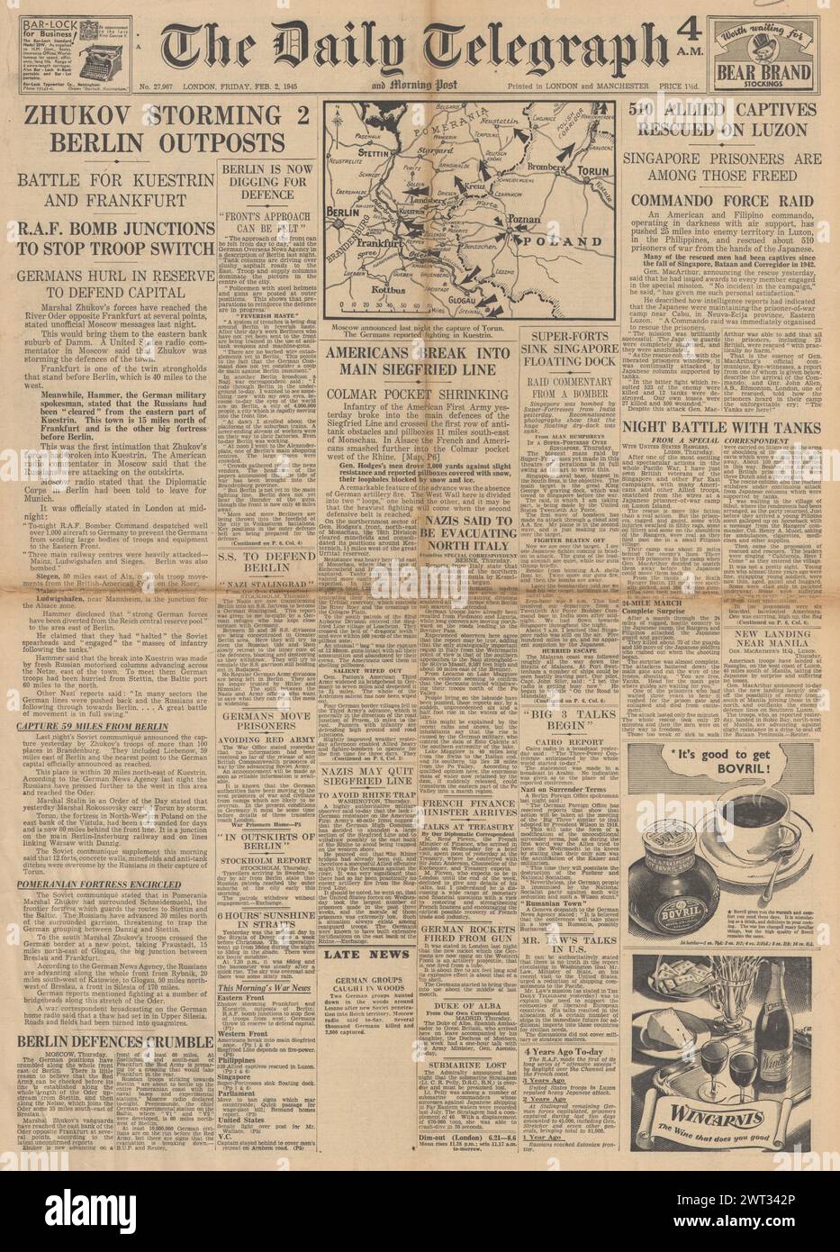 Front page 1945 us newspaper hi-res stock photography and images - Alamy