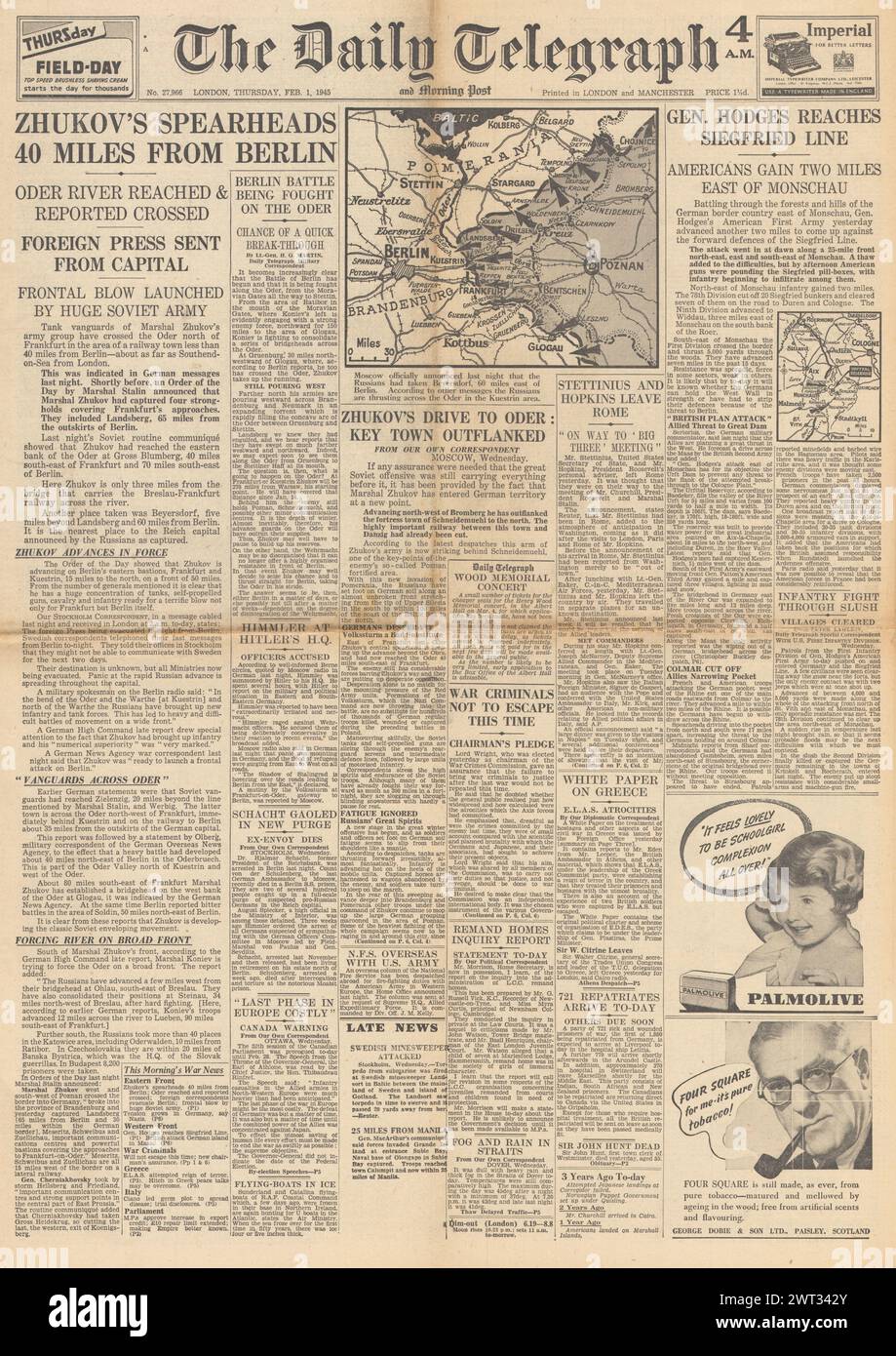 Front page 1945 us newspaper hi-res stock photography and images - Alamy