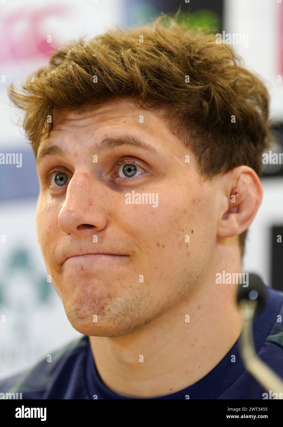 Scotland's Rory Darge during a press conference at the Aviva Stadium ...