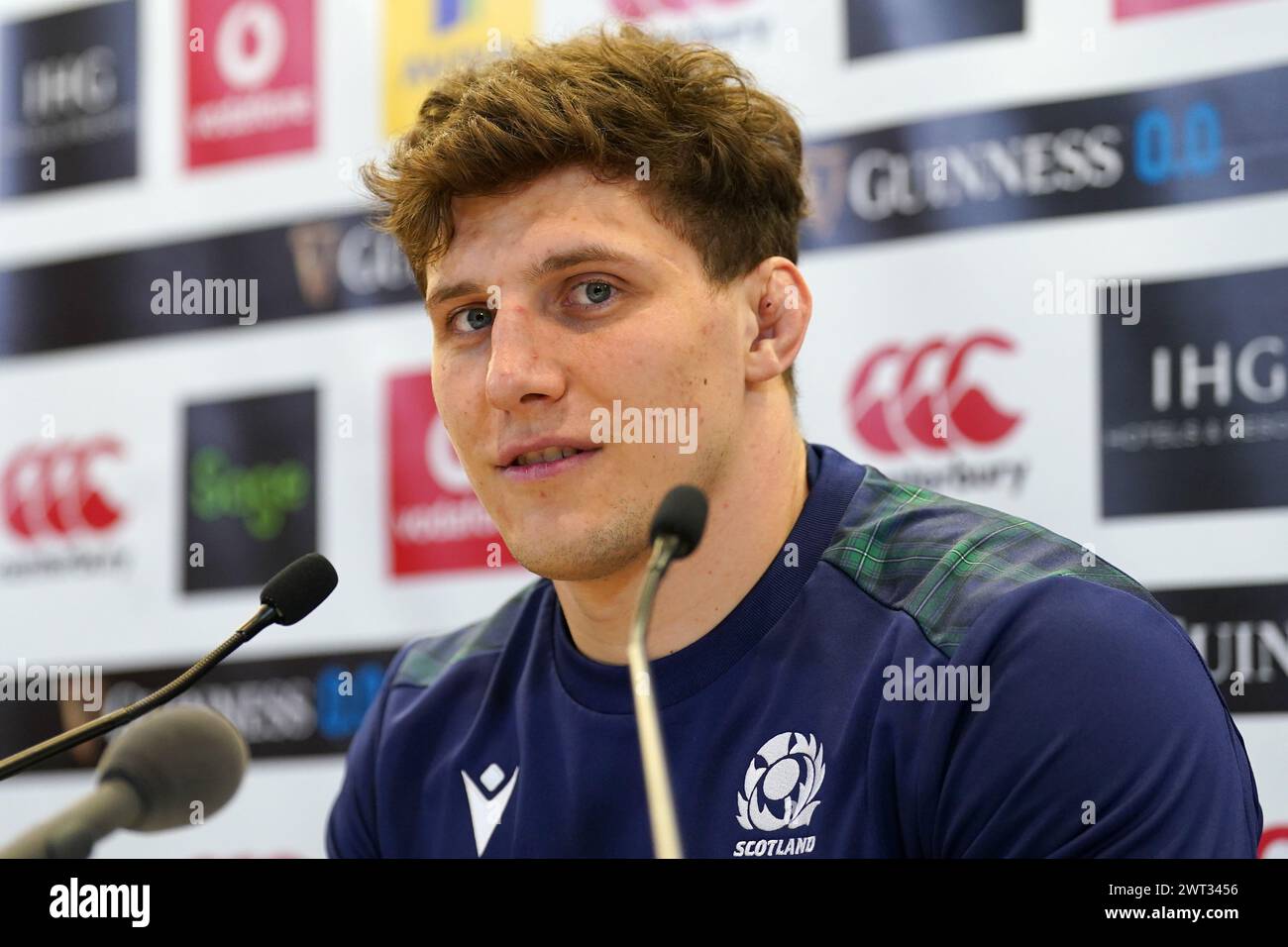 Scotland's Rory Darge during a press conference at the Aviva Stadium ...