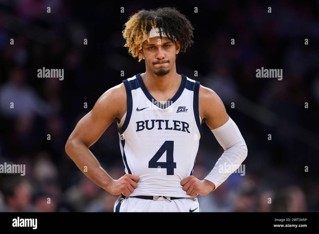 NEW YORK, NY - MARCH 13: Butler Bulldogs guard DJ Davis (4) waits on ...