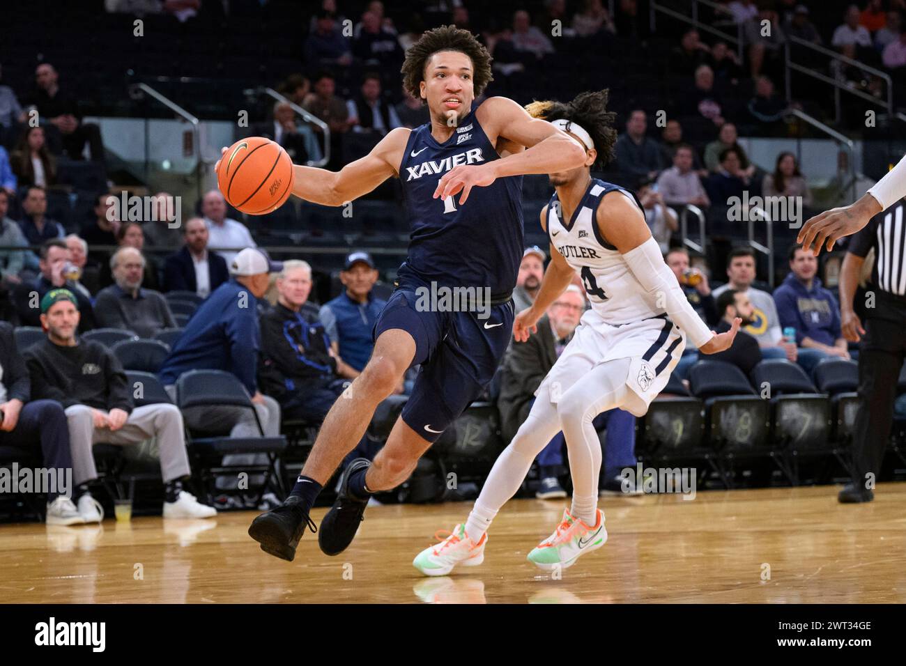 NEW YORK, NY - MARCH 13: Xavier Musketeers guard Desmond Claude (1 ...