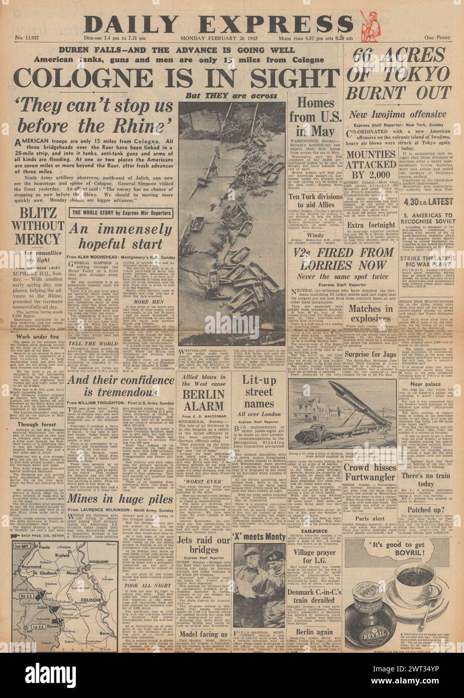 Front page 1945 us newspaper hi-res stock photography and images - Alamy