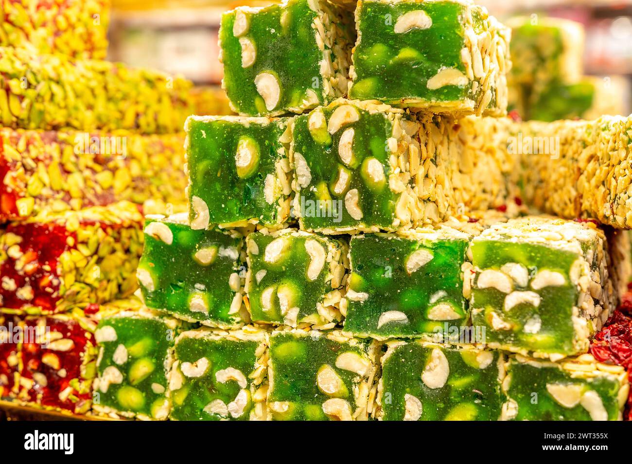 Eastern sweets. Assorted traditional Turkish delight (Rahat lokum Stock ...