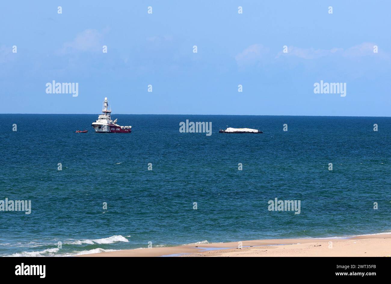 Gaza, Gaza. 15th Mar, 2024. The Open Arms maritime vessel that set sail ...