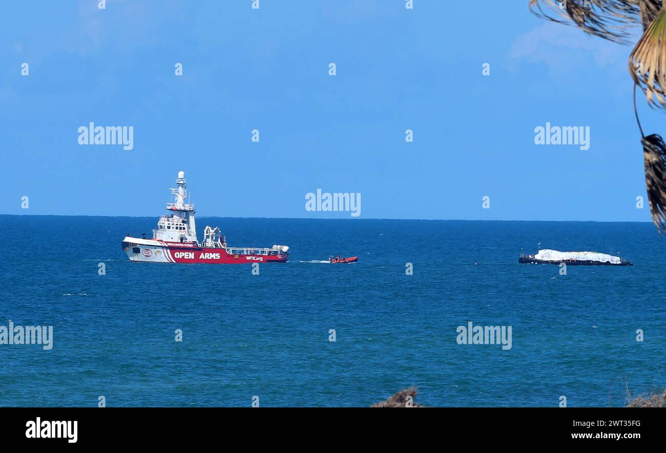 Gaza, Gaza. 15th Mar, 2024. The Open Arms maritime vessel that set sail ...