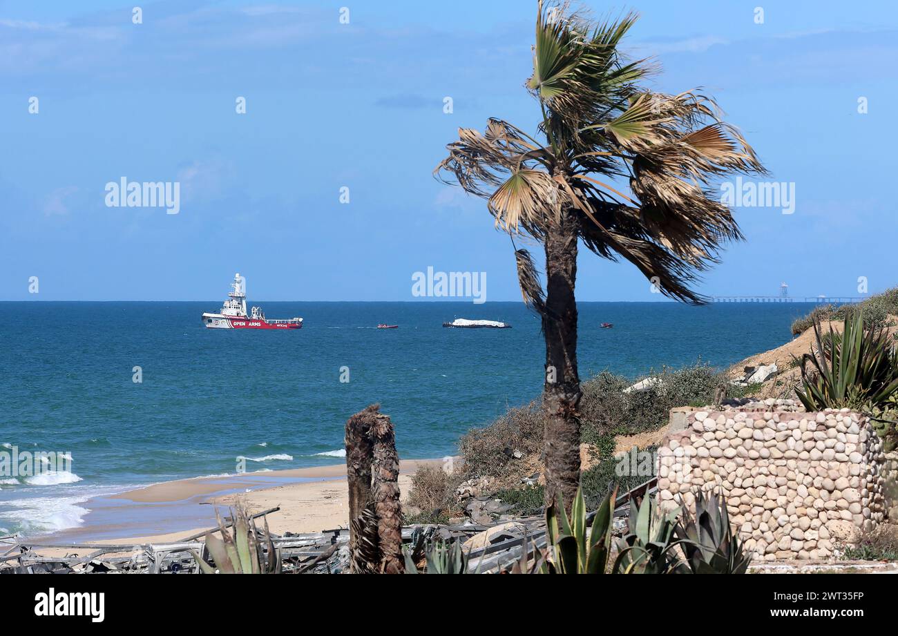 Gaza, Gaza. 15th Mar, 2024. The Open Arms maritime vessel that set sail ...