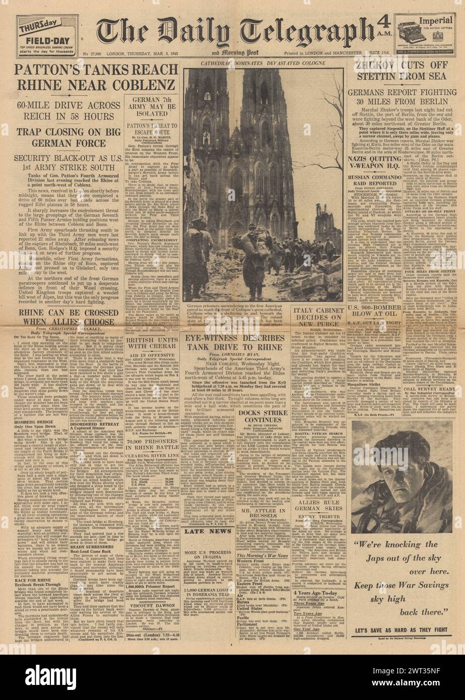 Front page 1945 us newspaper hi-res stock photography and images - Alamy