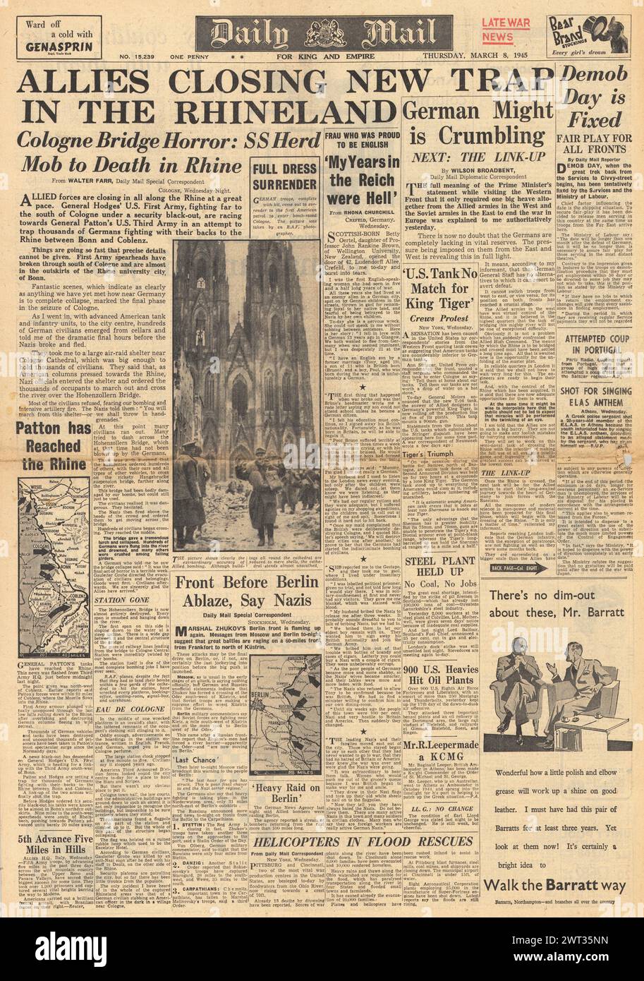 Front page 1945 us newspaper hi-res stock photography and images - Alamy
