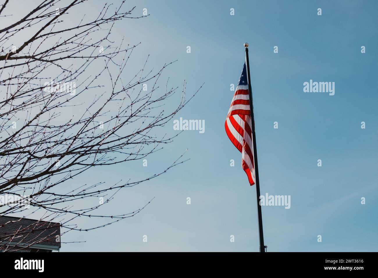 american flag in sky Stock Photo - Alamy