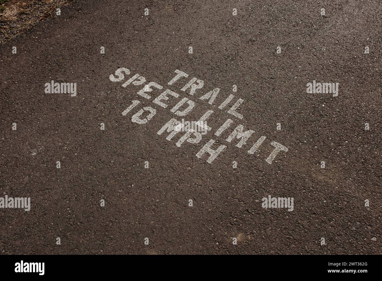 Speed limit on trail Stock Photo - Alamy