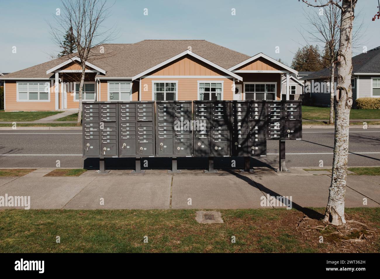 row of mailboxes Stock Photo - Alamy