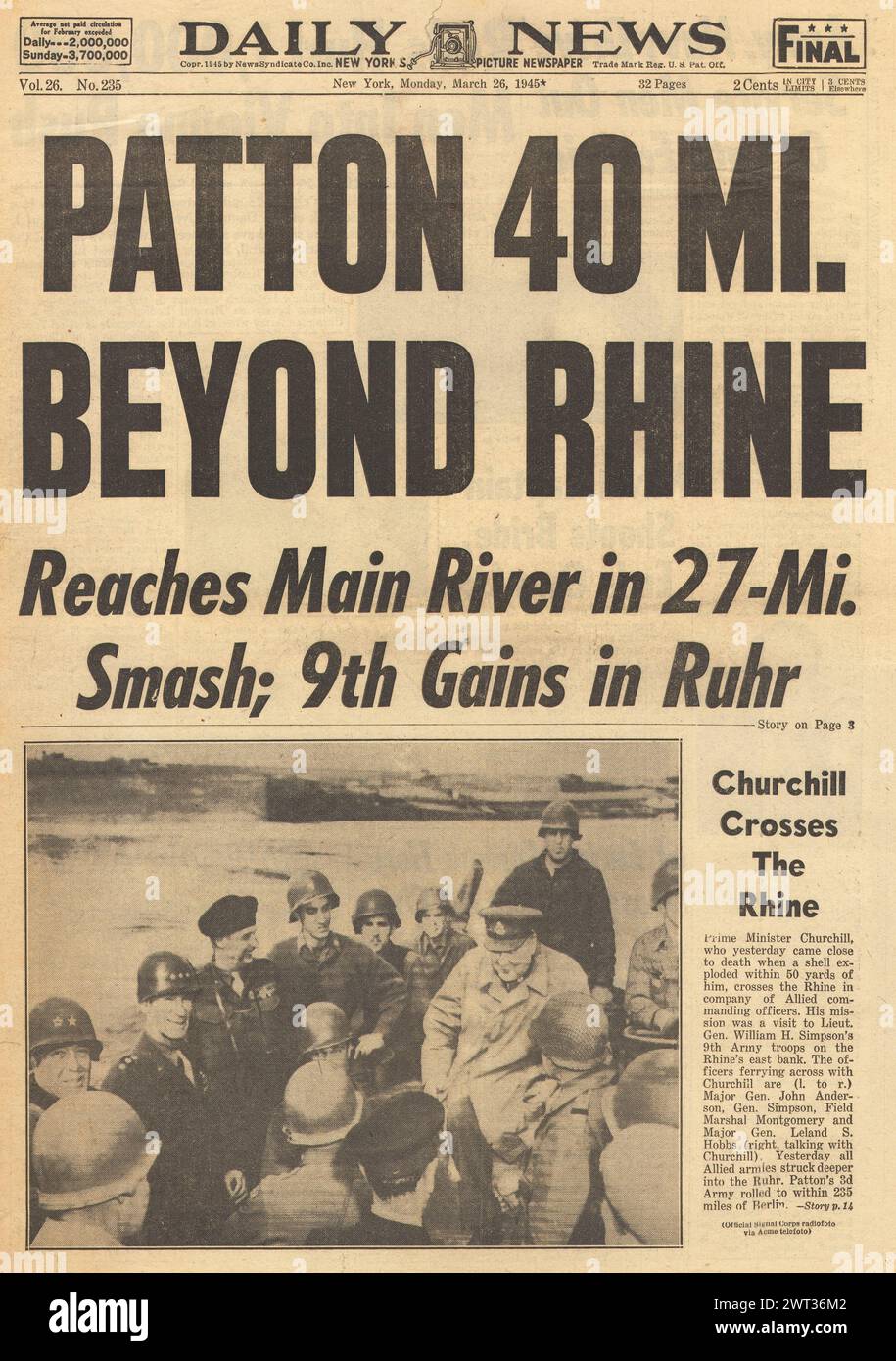 Front page 1945 us newspaper hi-res stock photography and images - Alamy