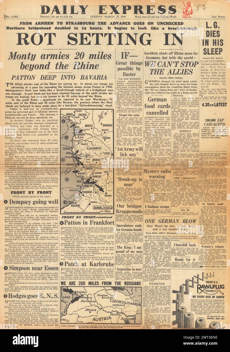 Front page 1945 us newspaper hi-res stock photography and images - Alamy