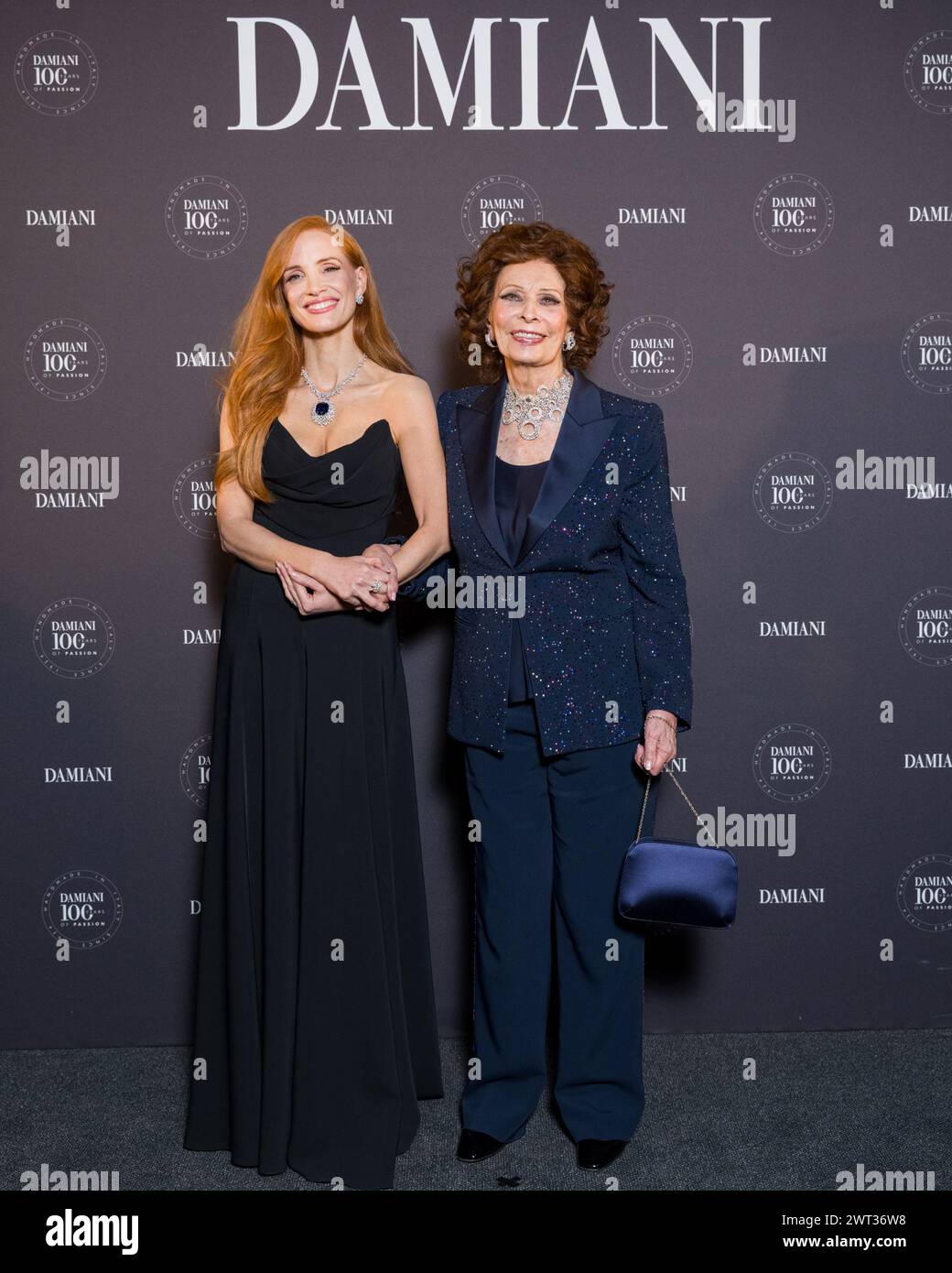 Milan Italy, 14/03/2024, Jessica Chastain, Sophia Loren Damiani Gala ...