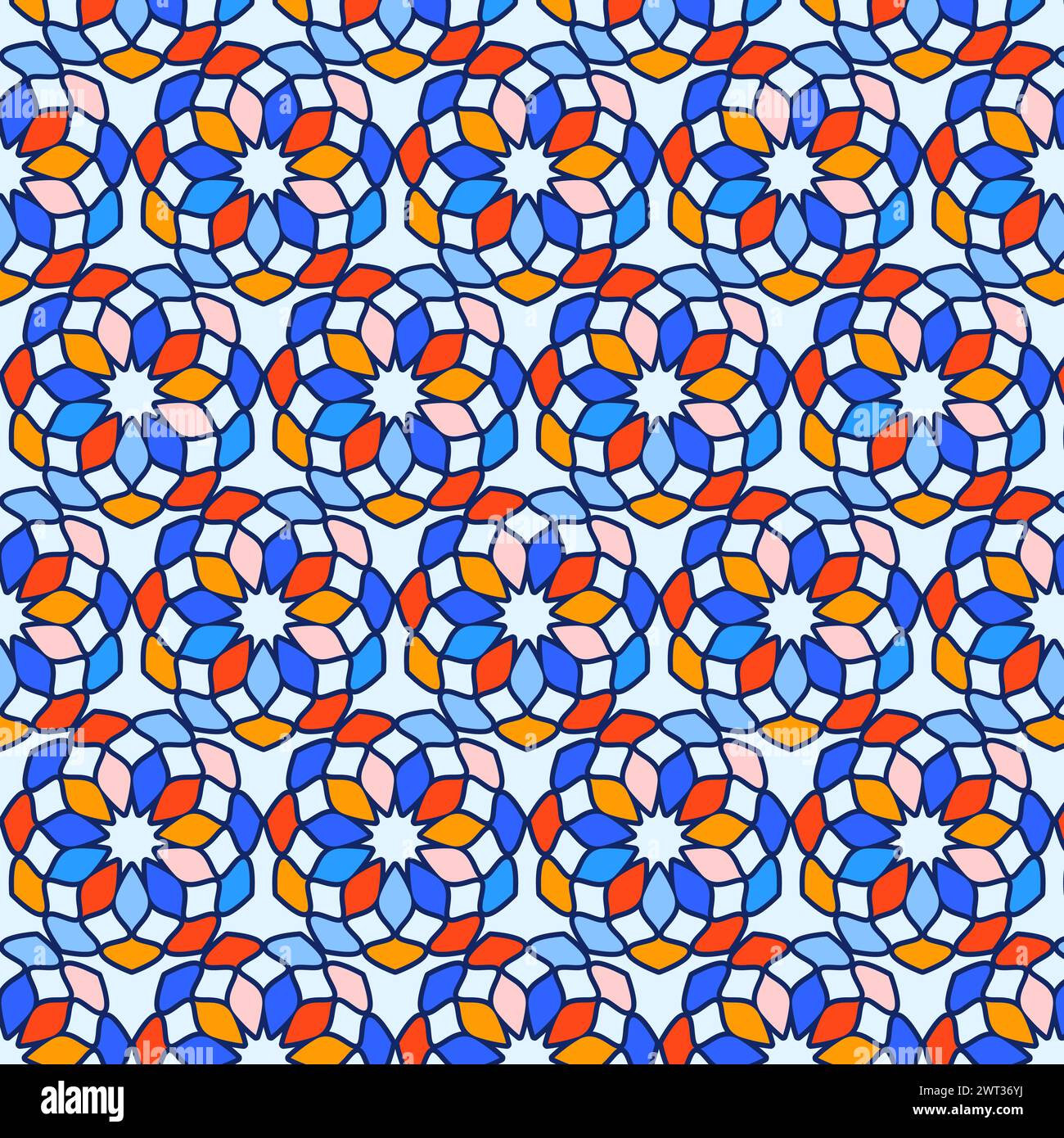 Seamless pattern Stained glass window Kaleidoscope colorful pattern. Mosaic vector illustration ...