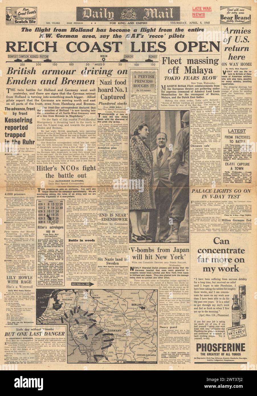 Front page 1945 us newspaper hi-res stock photography and images - Alamy