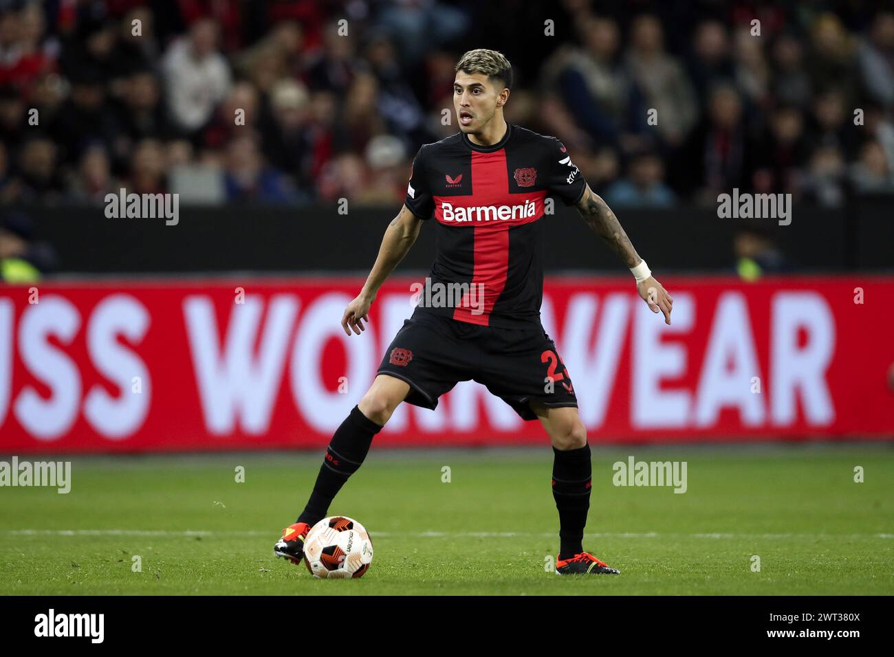 LEVERKUSEN - Exequiel Palacios of Bayer 04 Leverkusen during the UEFA Europa league round of 16 ...