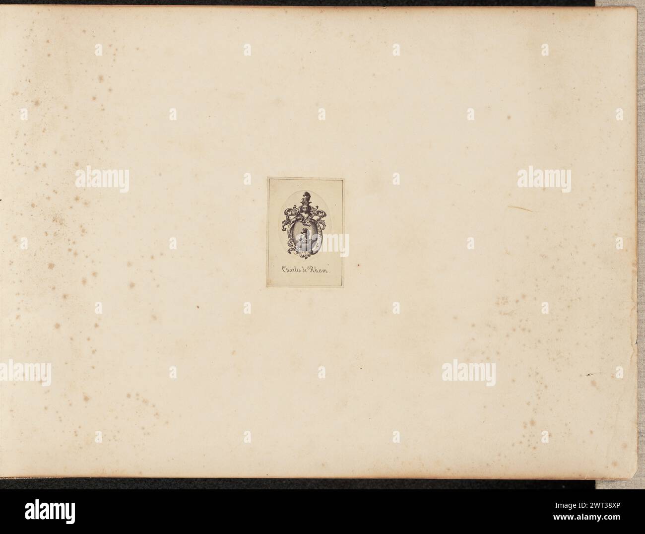 Charles de Rham bookplate. Probably Charles de Rham, photographer ...