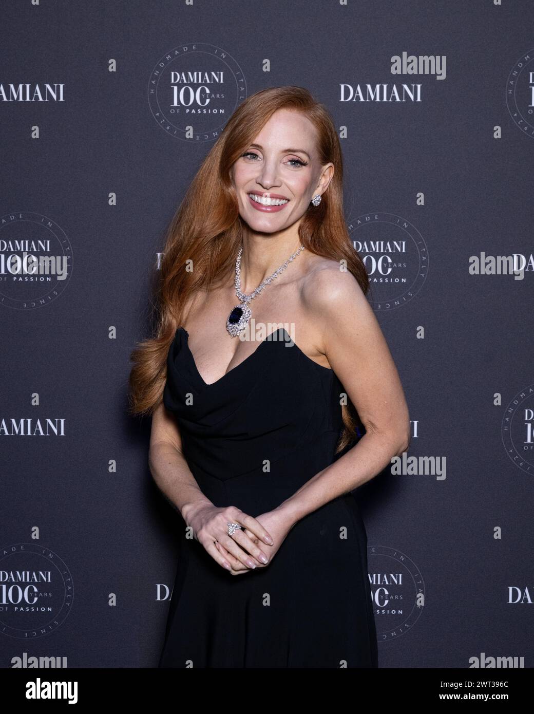 Jessica Chastain Damiani Gala Dinner - 100 Years of Passion Backdrop ...