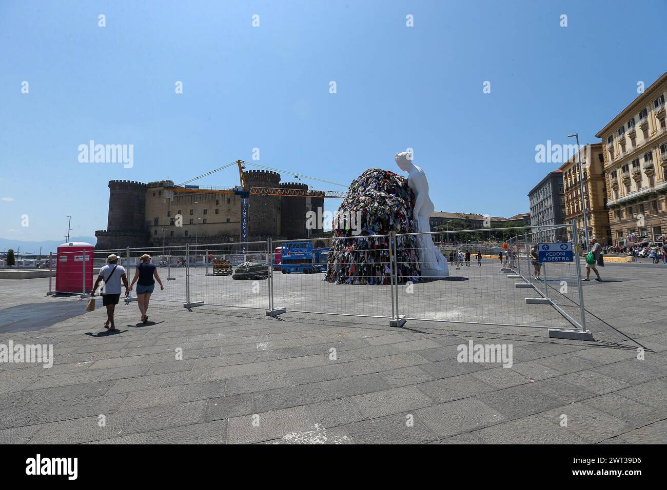 A view of the giant reproduction of Michelangelo Pistoletto's artwork ...
