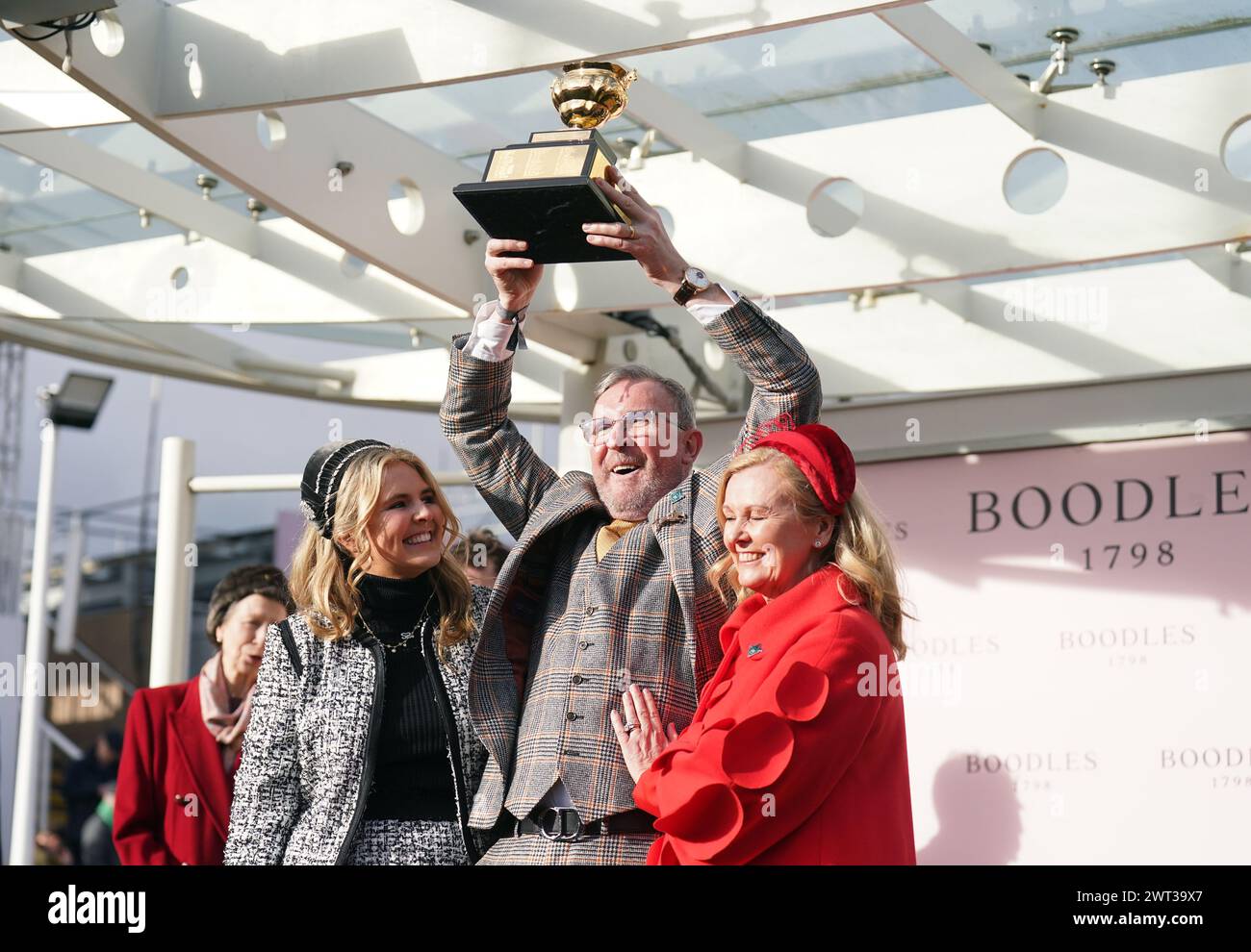 Audrey Turley (right), owner of Galopin Des Champs, with her husband ...