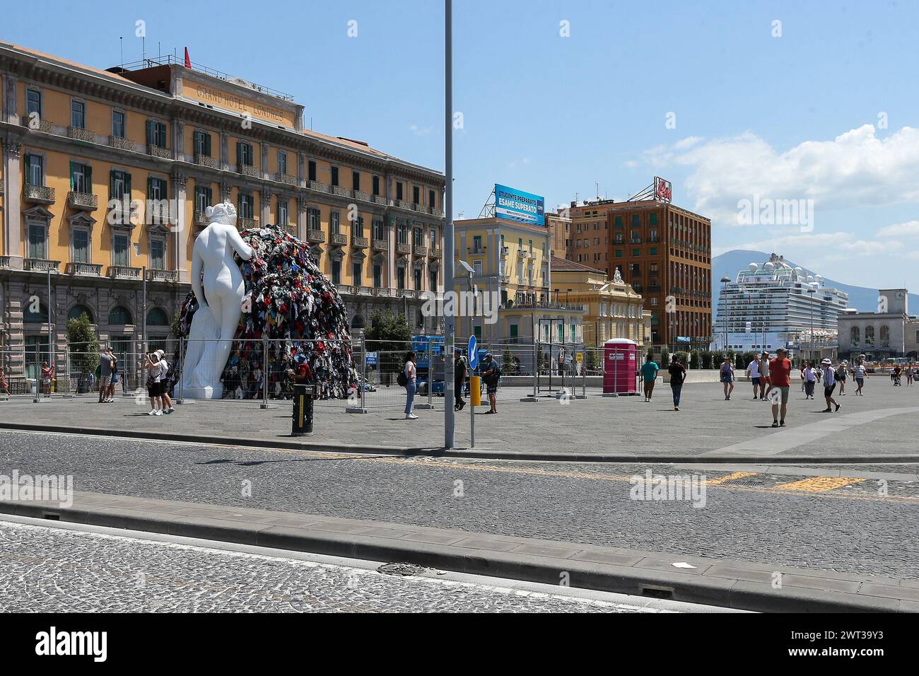 A view of the giant reproduction of Michelangelo Pistoletto's artwork ...